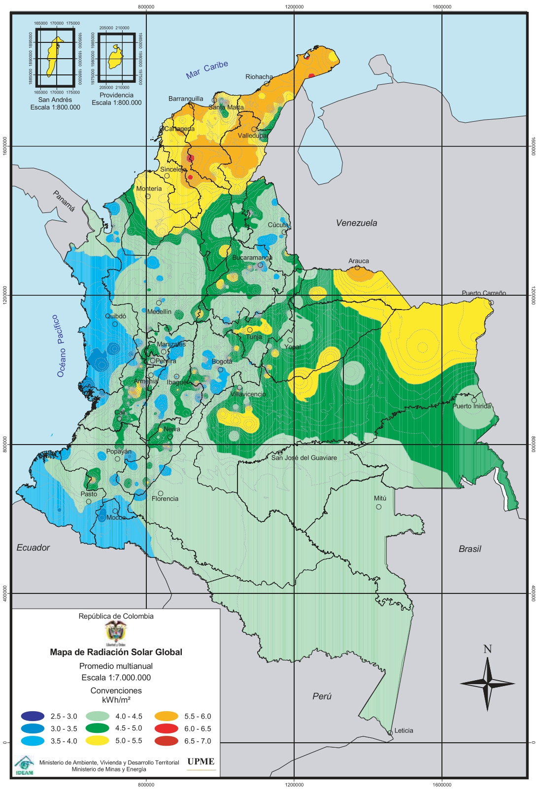 Mapa de radiación solar en Colombia - Energía Solar Colombia
